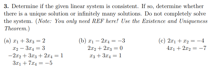 Solved 3. Determine if the given linear system is | Chegg.com