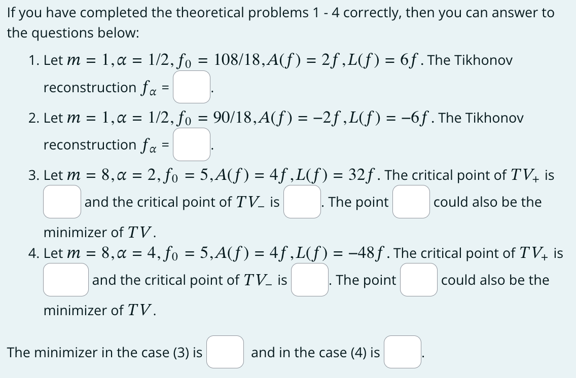 Solved Find the minimizers of 𝑇 as a function of | Chegg.com