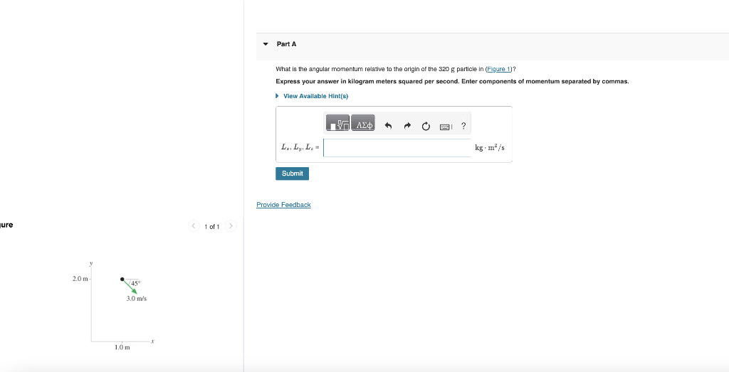 Solved What is the angular momentum relative to the origin | Chegg.com