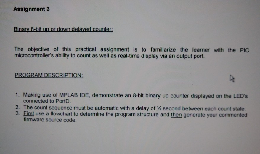 Assignment 3 Binary 8-bit up or down delayed counter: | Chegg.com