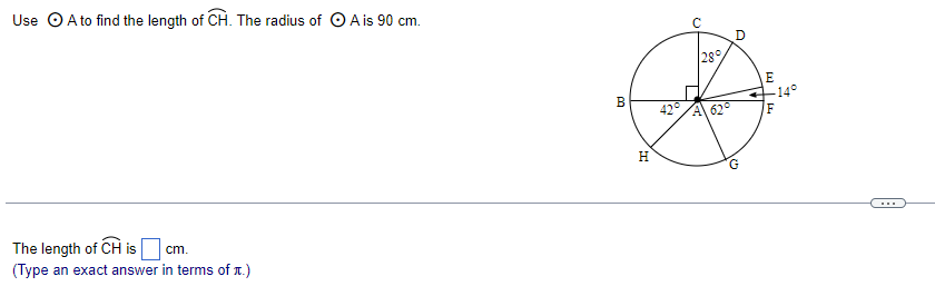 Solved Use ⊙ A to find the length of \( | Chegg.com