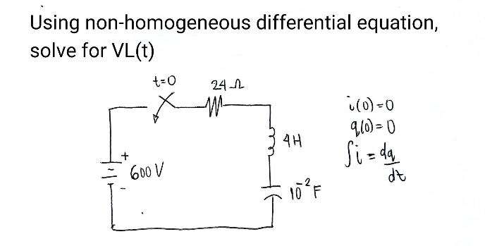 Solved Using non-homogeneous differential equation, solve | Chegg.com