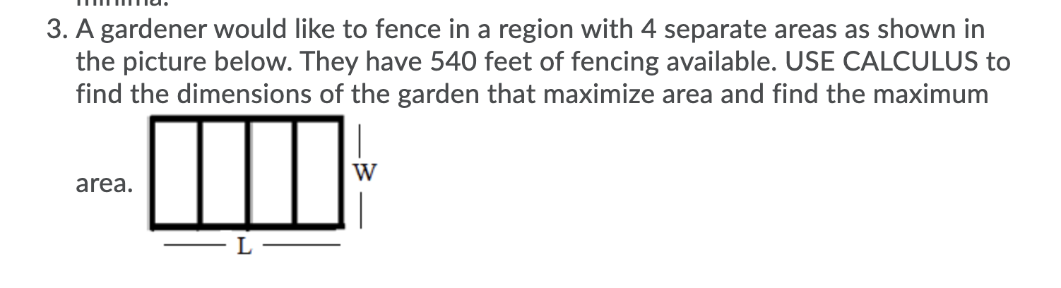 Solved 3. A gardener would like to fence in a region with 4 | Chegg.com