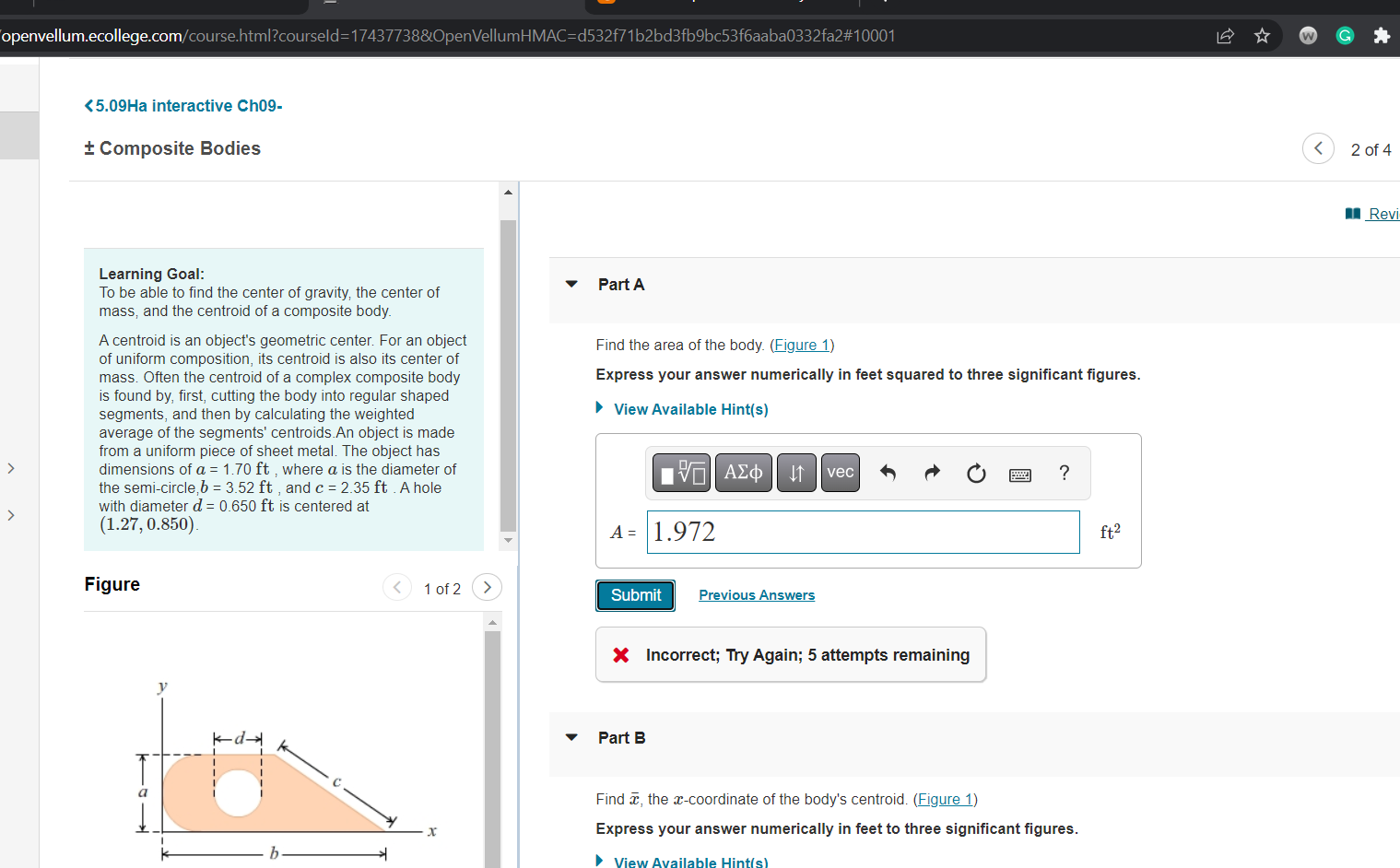 Solved Learning Goal: To be able to find the center of | Chegg.com