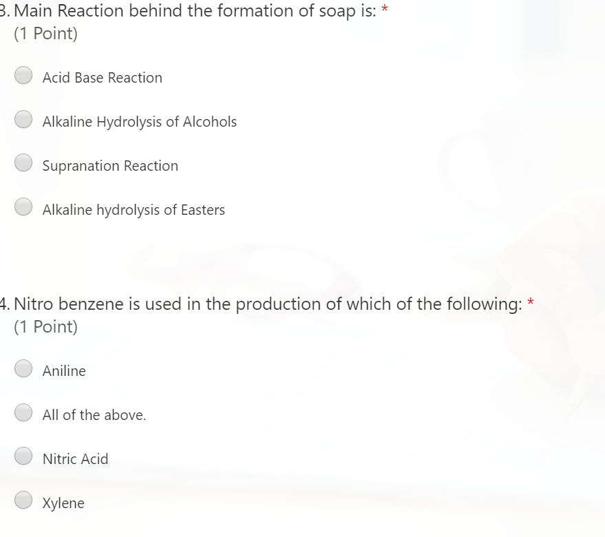 Solved 3. Main Reaction behind the formation of soap is: * | Chegg.com