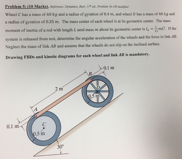 Solved Problem 5: (10 Marks), Reference: Dynamics, Beer, 1 | Chegg.com Solved Problem 5: (10 Marks), Reference: Dynamics, Beer, 1 | Chegg.com