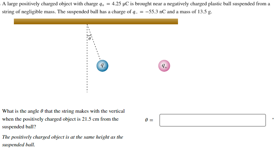 Solved A large positively charged object with charge | Chegg.com