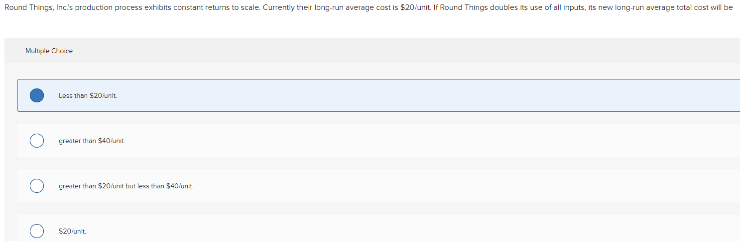 Solved Round Things, Inc.'s production process exhibits | Chegg.com