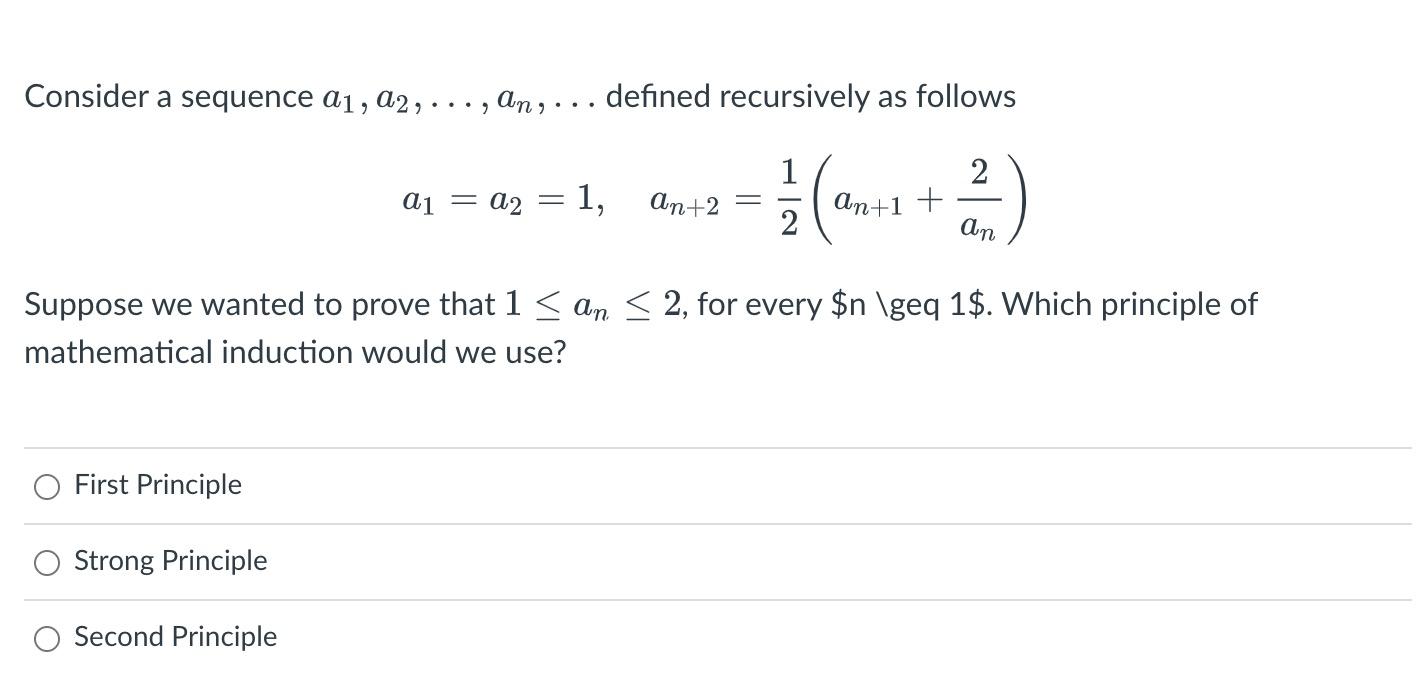 Solved Consider a sequence A1, A2, ..., an, ... defined | Chegg.com