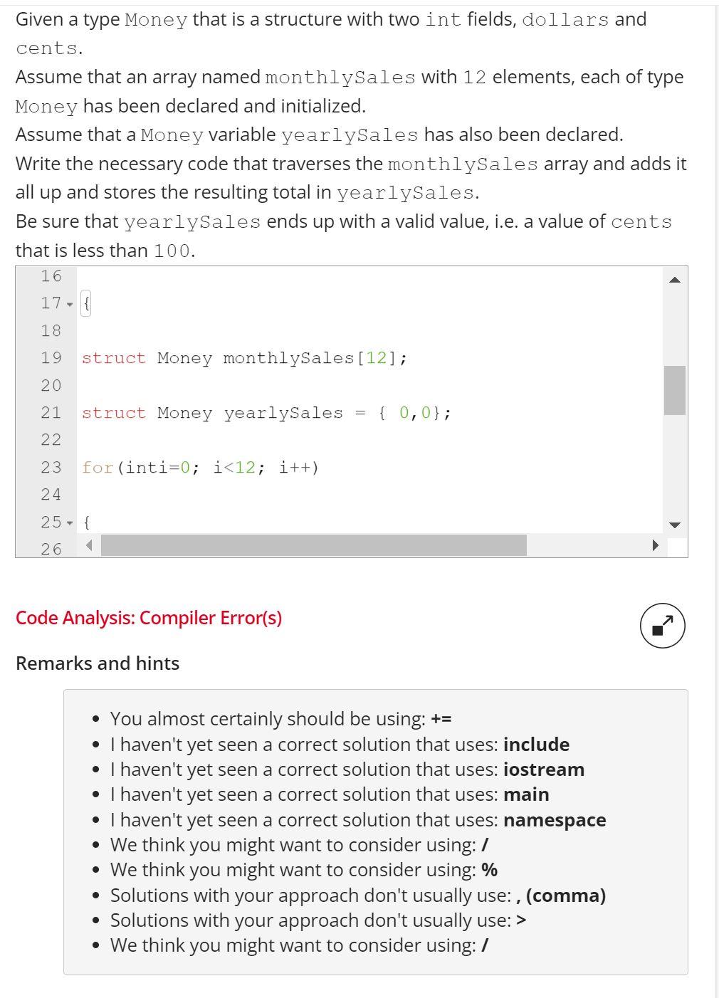 Solved Given a type Money that is a structure with two int | Chegg.com