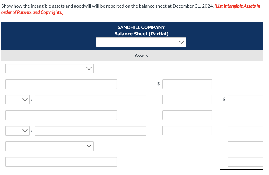 Solved The intangible assets and goodwill reported by | Chegg.com
