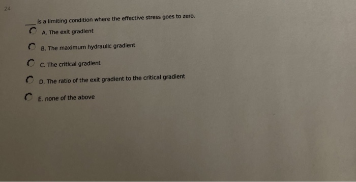 Solved 24 is a limiting condition where the effective stress | Chegg.com