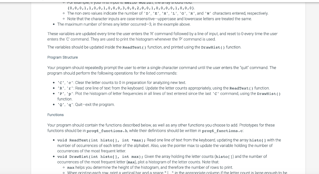 6.15 Program 6: Using Arrays to Count Letters in Text | Chegg.com