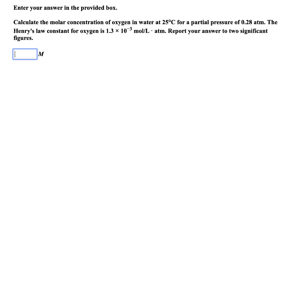 Solved Enter your answer in the provided box. Calculate the | Chegg.com