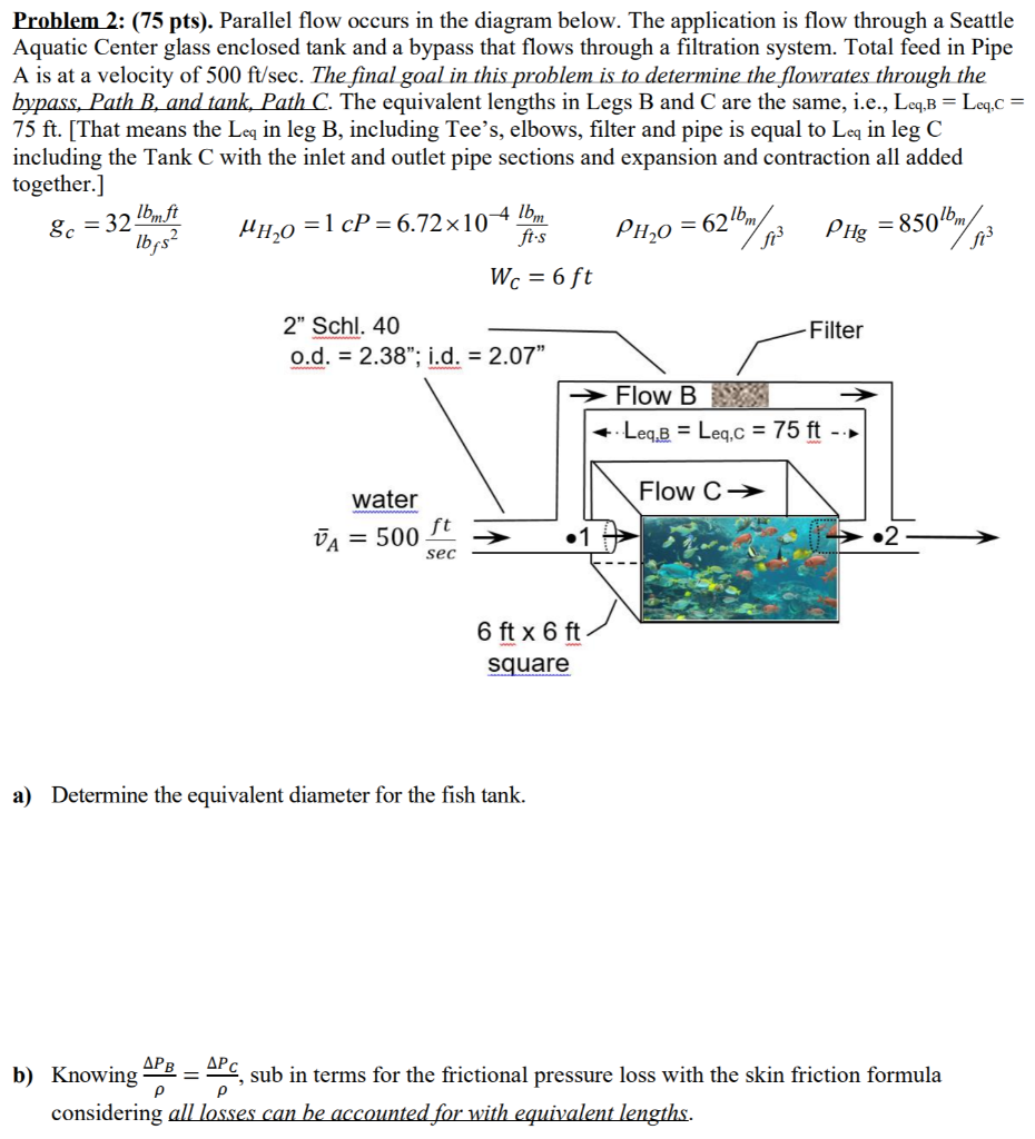 Problem 2: (75 pts). Parallel flow occurs in the | Chegg.com
