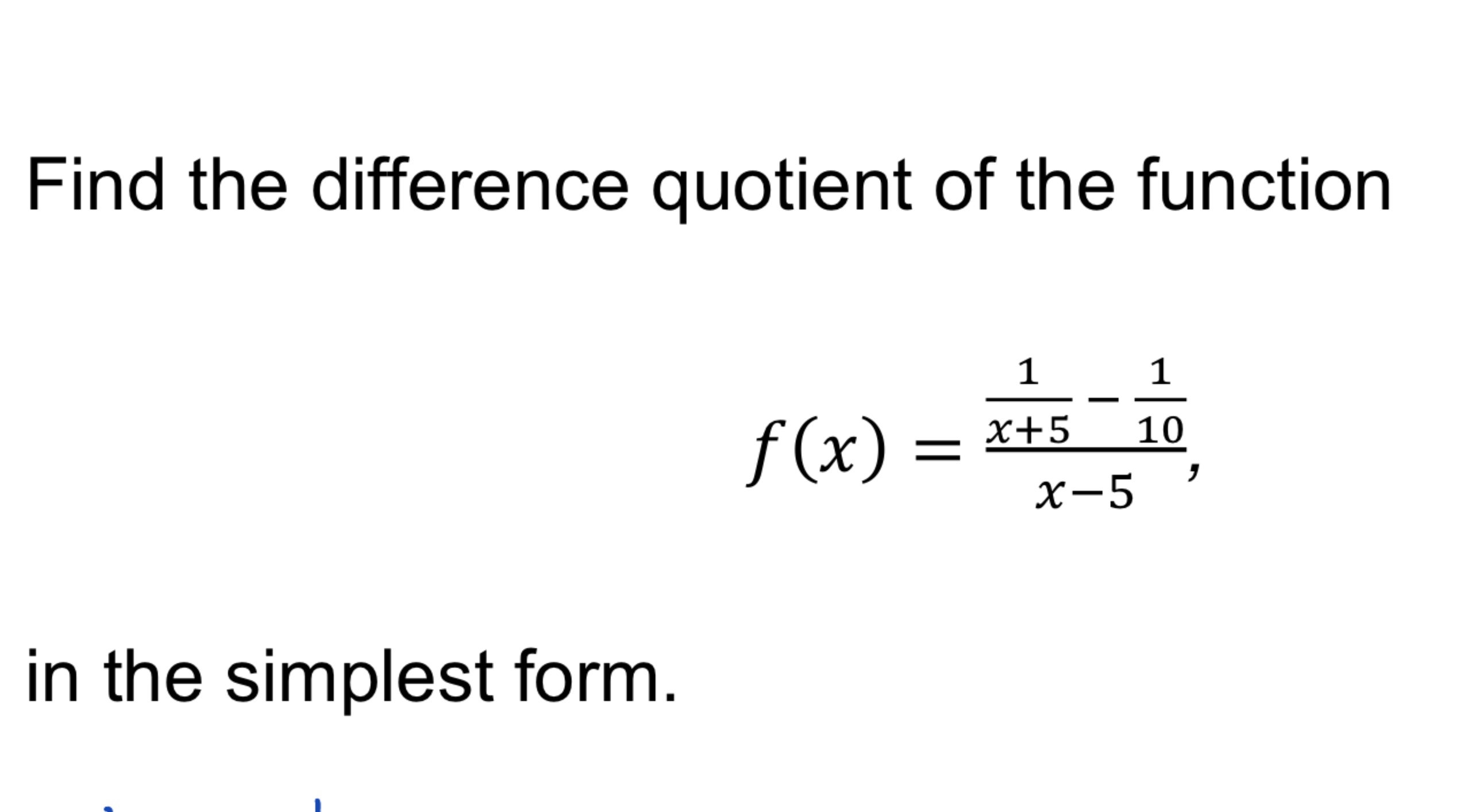 Solved Find the difference quotient of the | Chegg.com