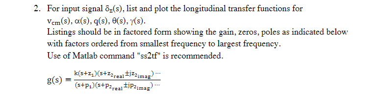 Consider the linear longitudinal dynamic model for | Chegg.com