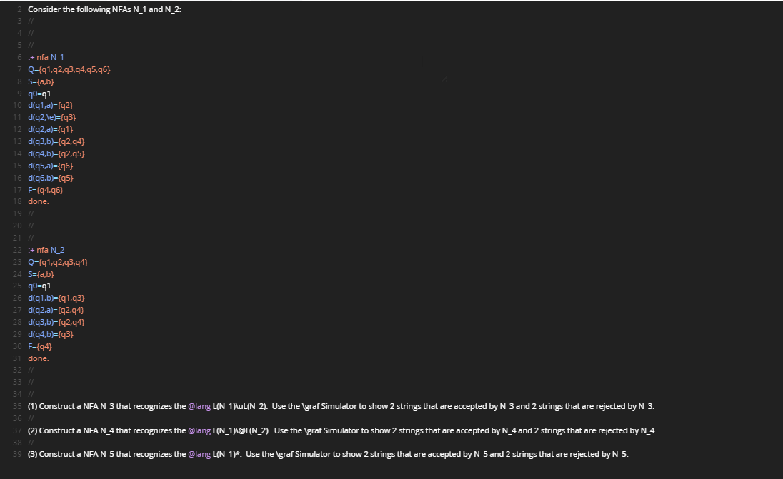 2 ﻿Consider the following NFAs N_1 ﻿and N_2:Consider | Chegg.com