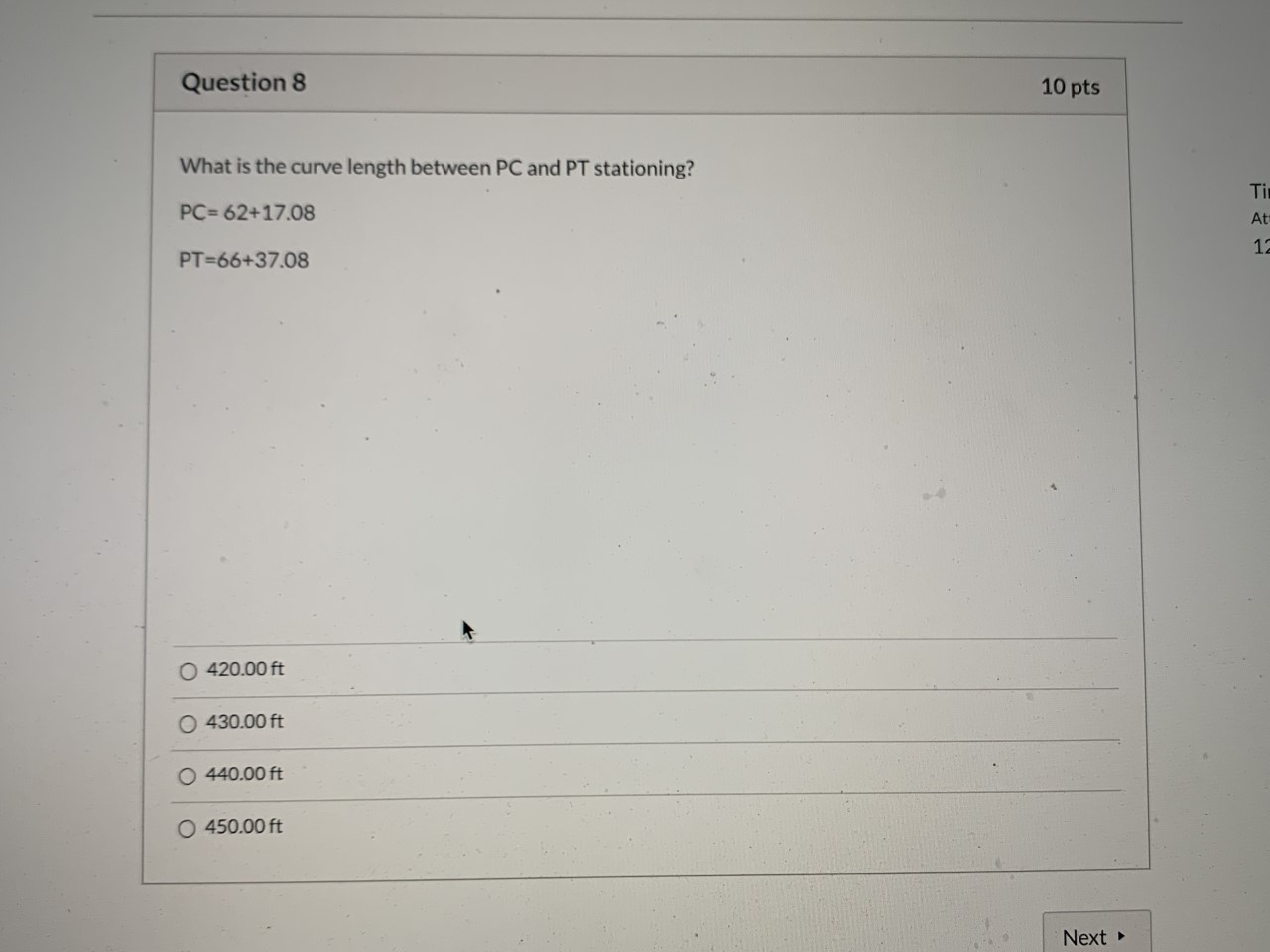 Solved Question 8 10 pts What is the curve length between PC | Chegg.com
