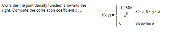 Solved Consider the joint density function shown to the | Chegg.com