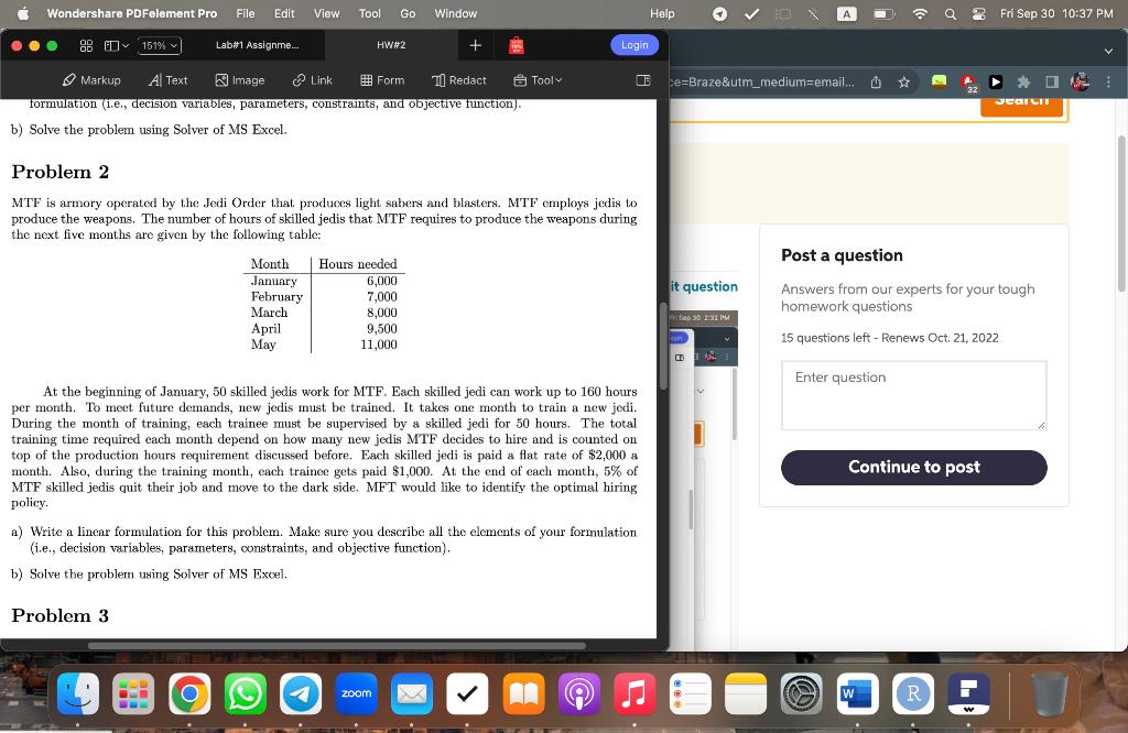 MTF is armory operated by the Jedi Order that. | Chegg.com
