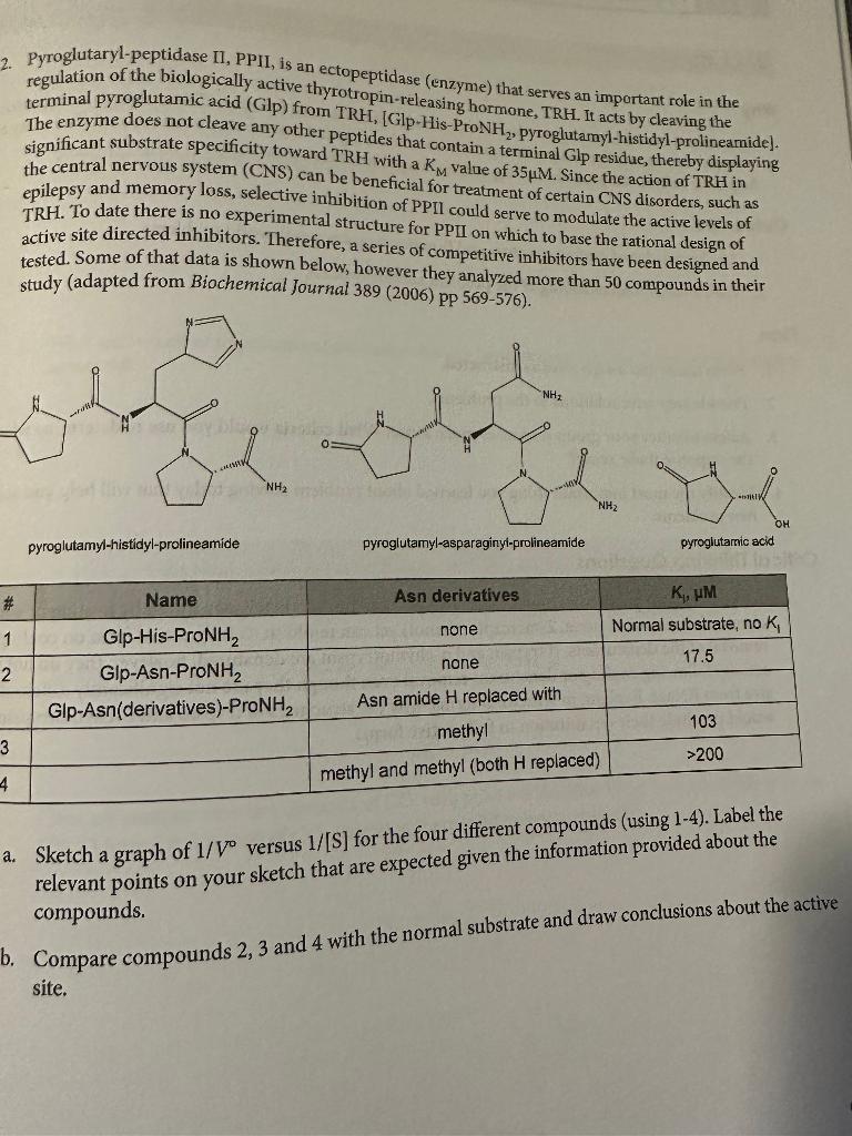 2. Pyroglutaryl-peptidase II, PPII, is an | Chegg.com