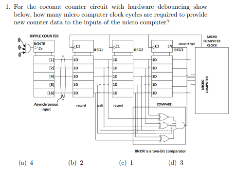 Solved 1. For the coconut counter circuit with hardware | Chegg.com
