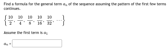 Solved Find a formula for the general term an of ﻿the | Chegg.com