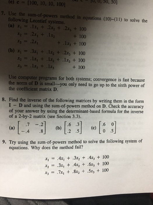 Solved 0, 0, 50, 50] (e) c [100, 10, 10, 1001 7. Use the | Chegg.com