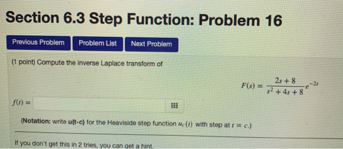 Solved Section 6 3 Step Function Problem 16 Next Problem