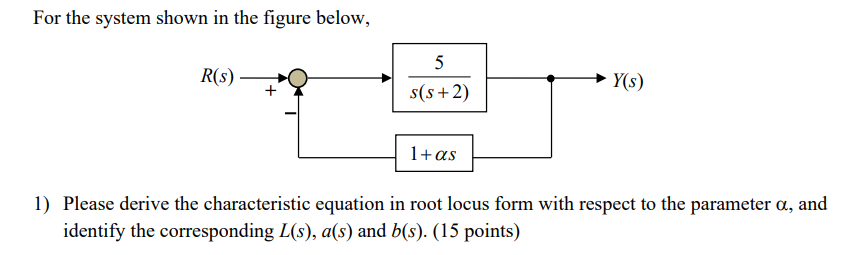 Solved For the system shown in the figure below, 1) Please | Chegg.com