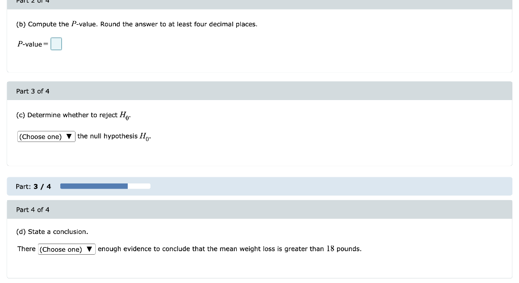 Solved Weight loss: In a study to determine whether | Chegg.com