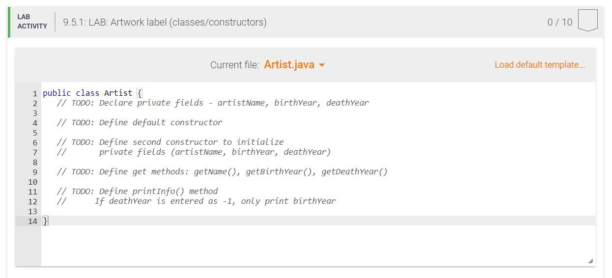 Solved Given main(), define the Artist class (in file | Chegg.com