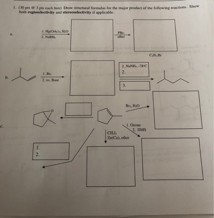 Solved 1. (30 pts @3 pts each box) Draw structural formulas | Chegg.com Solved 1. (30 pts @3 pts each box) Draw structural formulas | Chegg.com