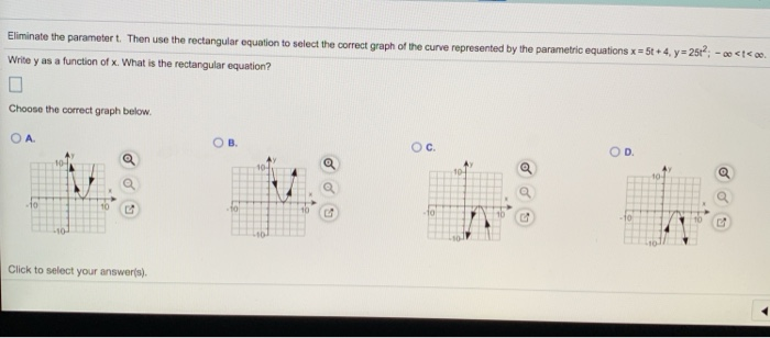 Solved Eliminate the parameter t. Then use the rectangular | Chegg.com