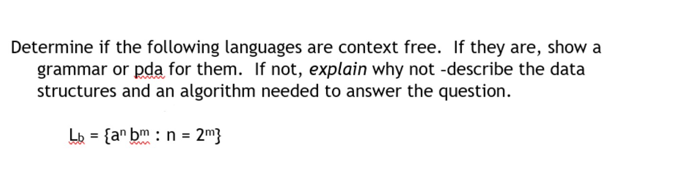 Solved Determine if the following languages are context | Chegg.com