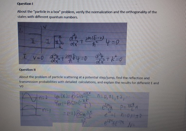 Solved Question About the "particle in a box" problem, | Chegg.com