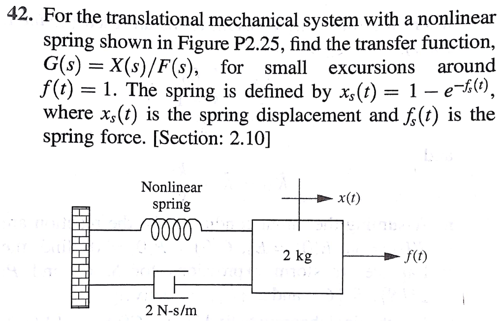 Solved 42. For the translational mechanical system with a | Chegg.com