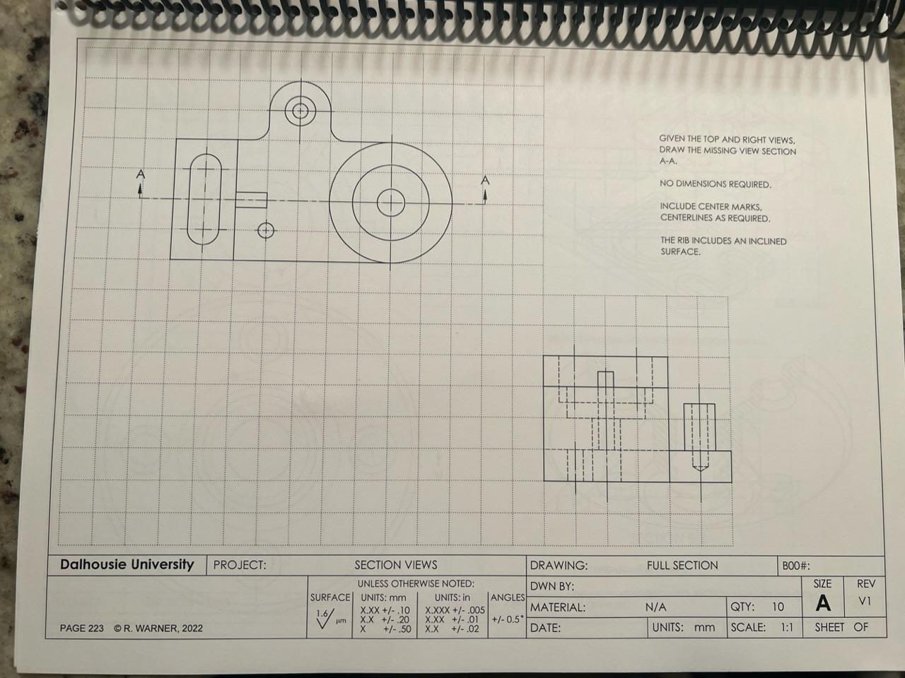 Solved Given the top and right views draw the missing view | Chegg.com