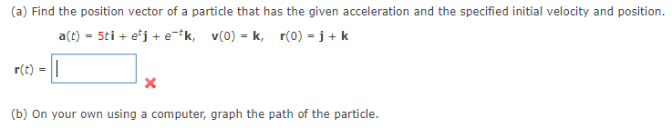 Solved (a) Find the position vector of a particle that has | Chegg.com