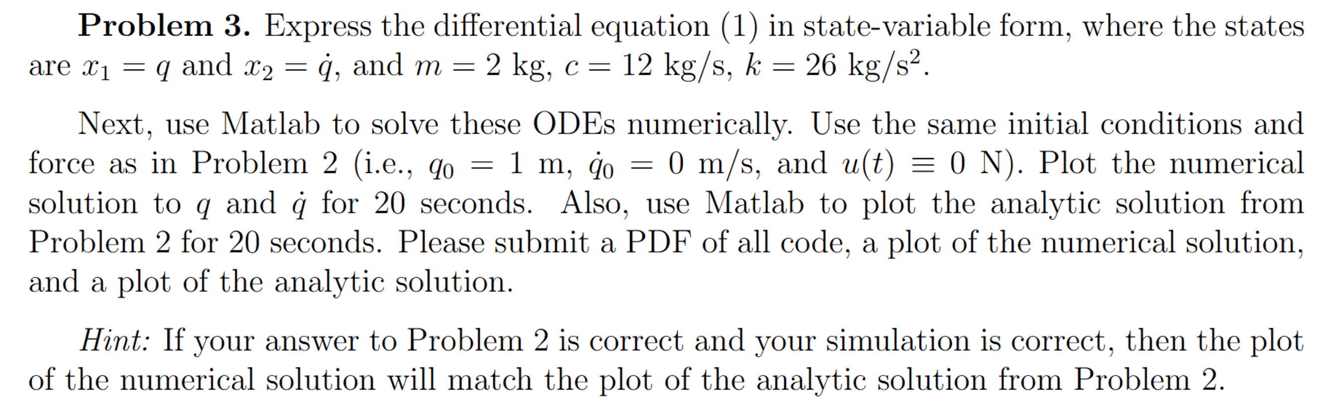 Solved Differential equation (1): | Chegg.com