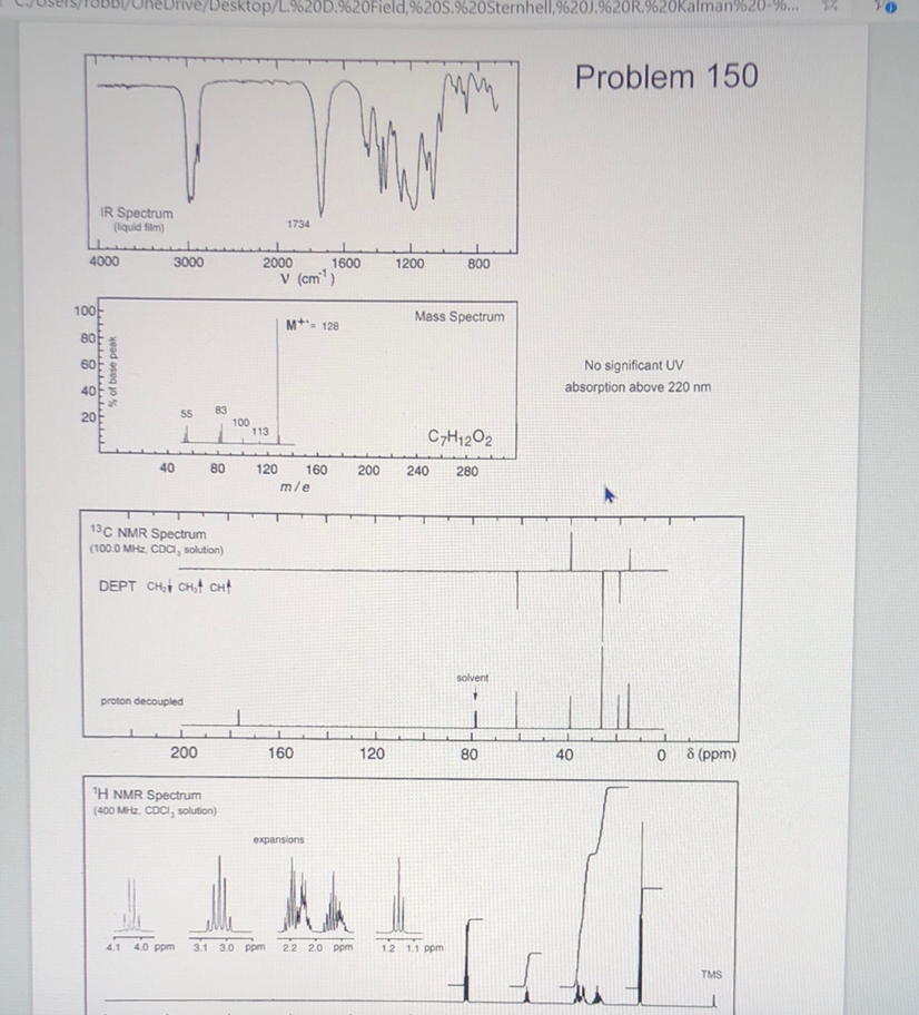 Solved Spectral Problem Set Problems to NAME Lab SECTION # | Chegg.com