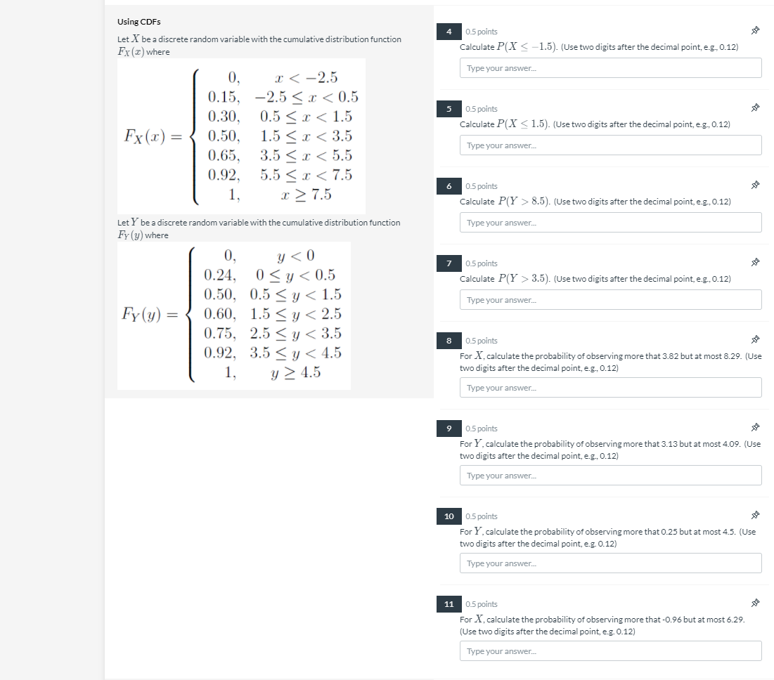 Solved 4 Using CDFs Let X be a discrete random variable with | Chegg.com