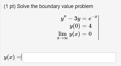 Solved (1 pt) Solve the boundary value problem | Chegg.com