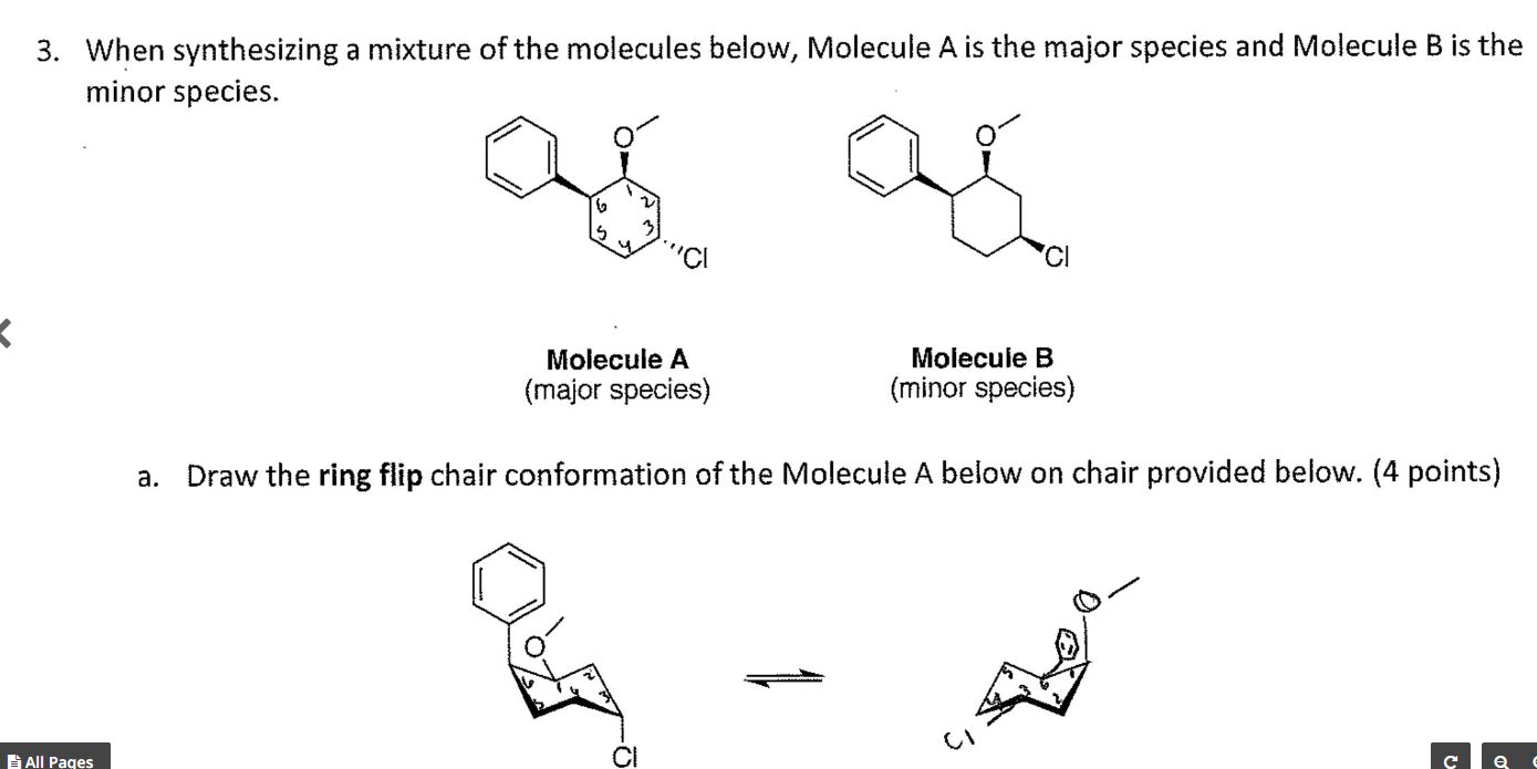Solved Draw the ring flip chair conformation of the Molecule | Chegg.com