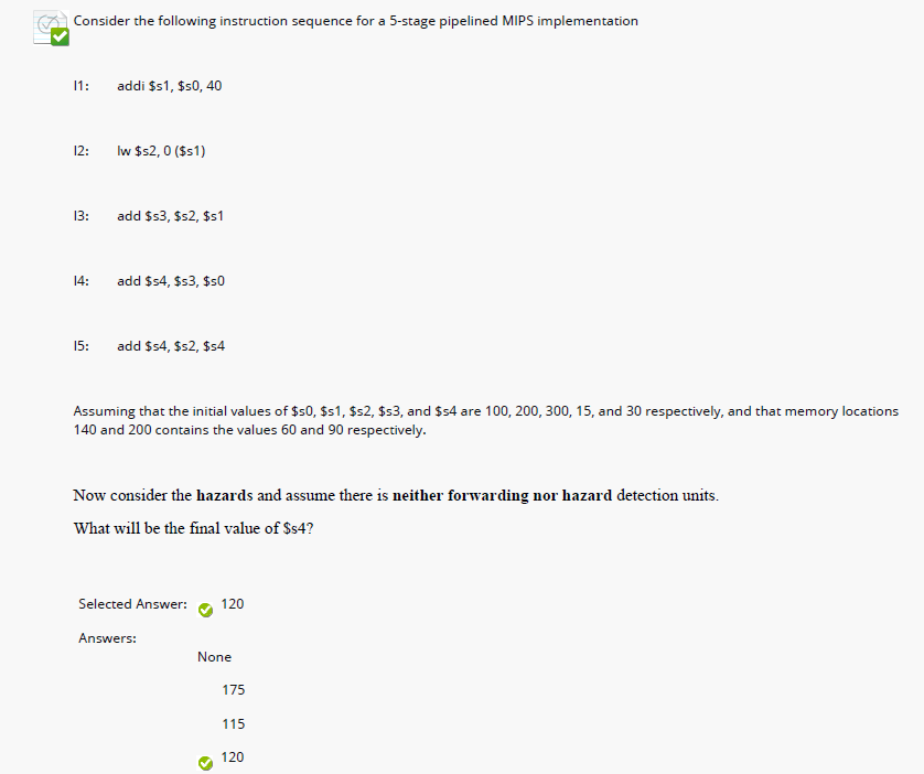 Solved Consider the following instruction sequence for a | Chegg.com