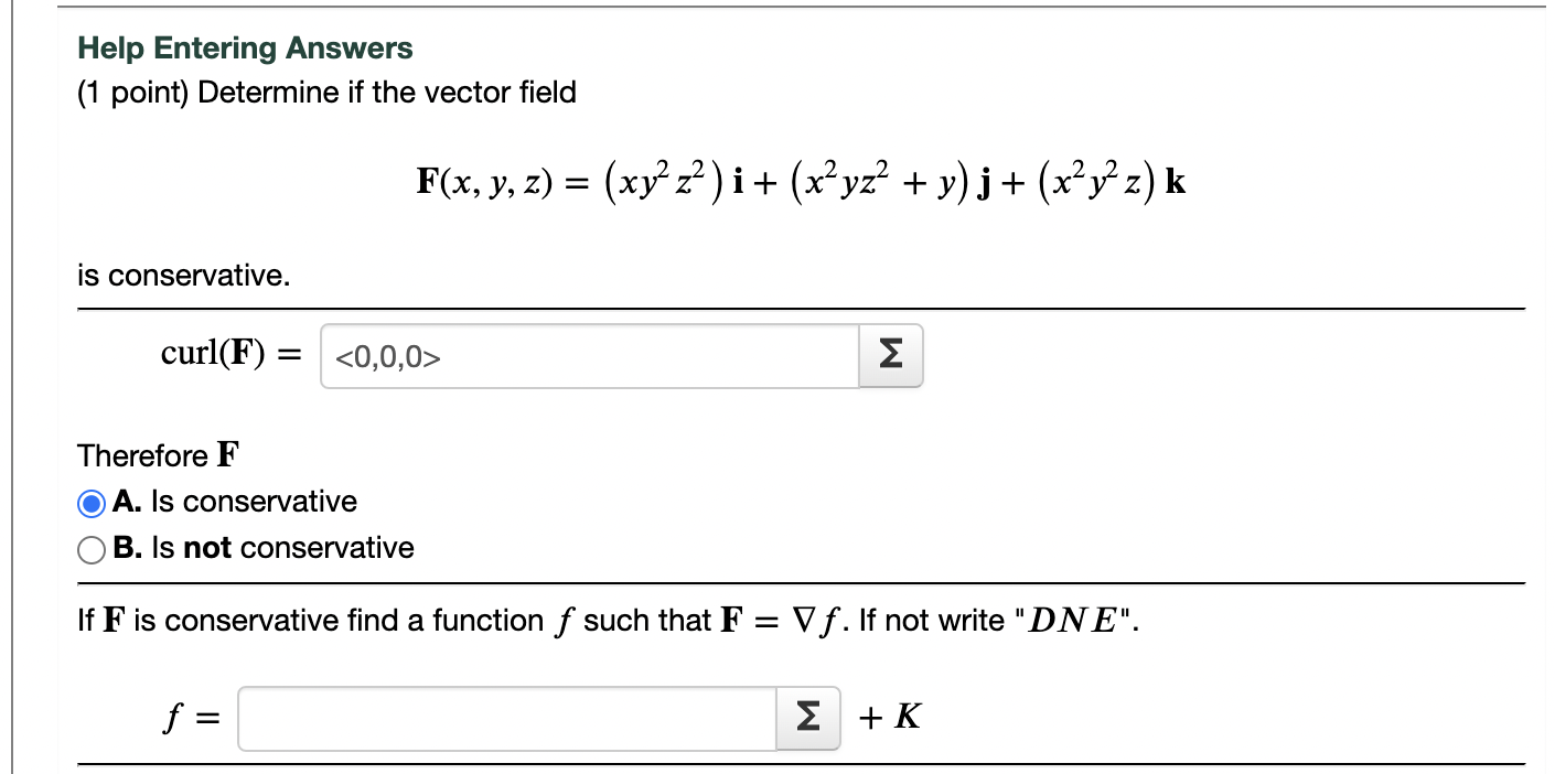 Solved Help Entering Answers (1 point) Determine if the | Chegg.com