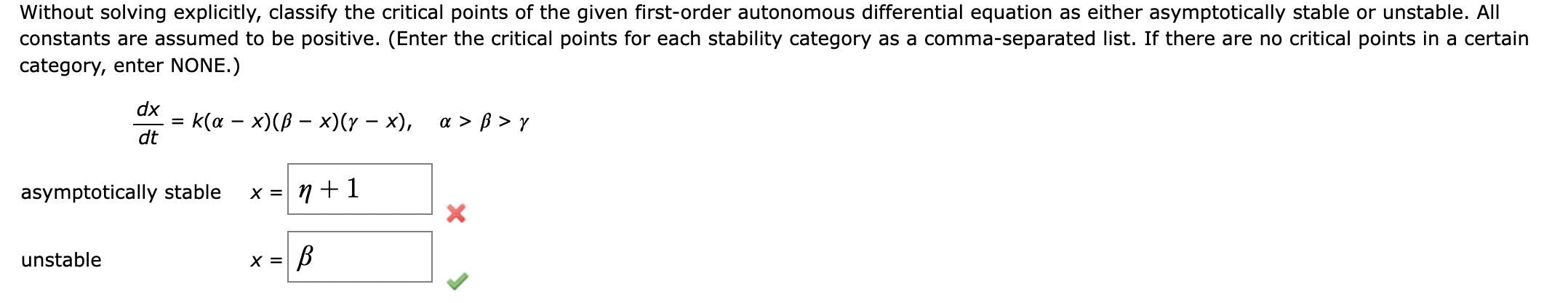 Solved Without solving explicitly, classify the critical | Chegg.com