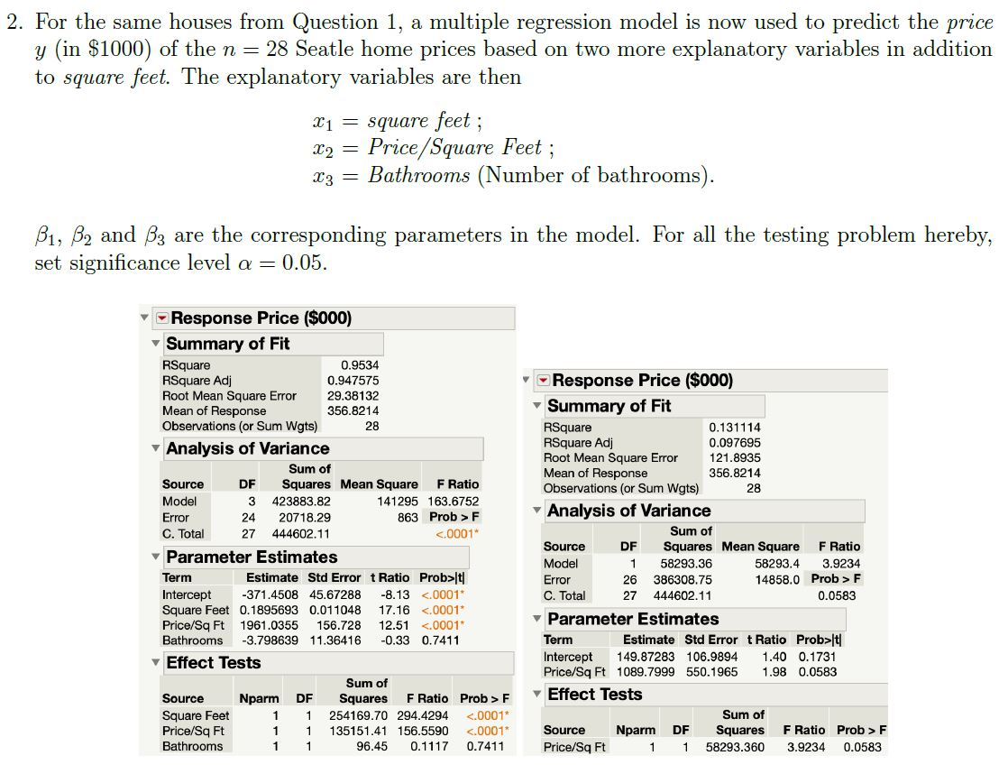 Solved 1. JMP output appears below for simple linear | Chegg.com