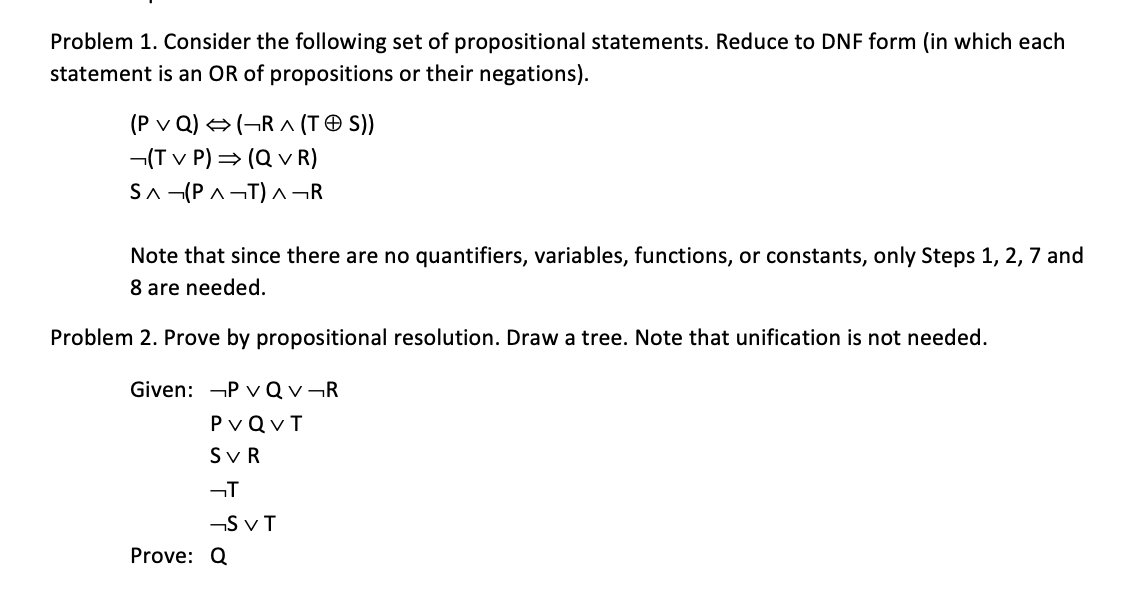 Solved Problem 1. Consider the following set of | Chegg.com